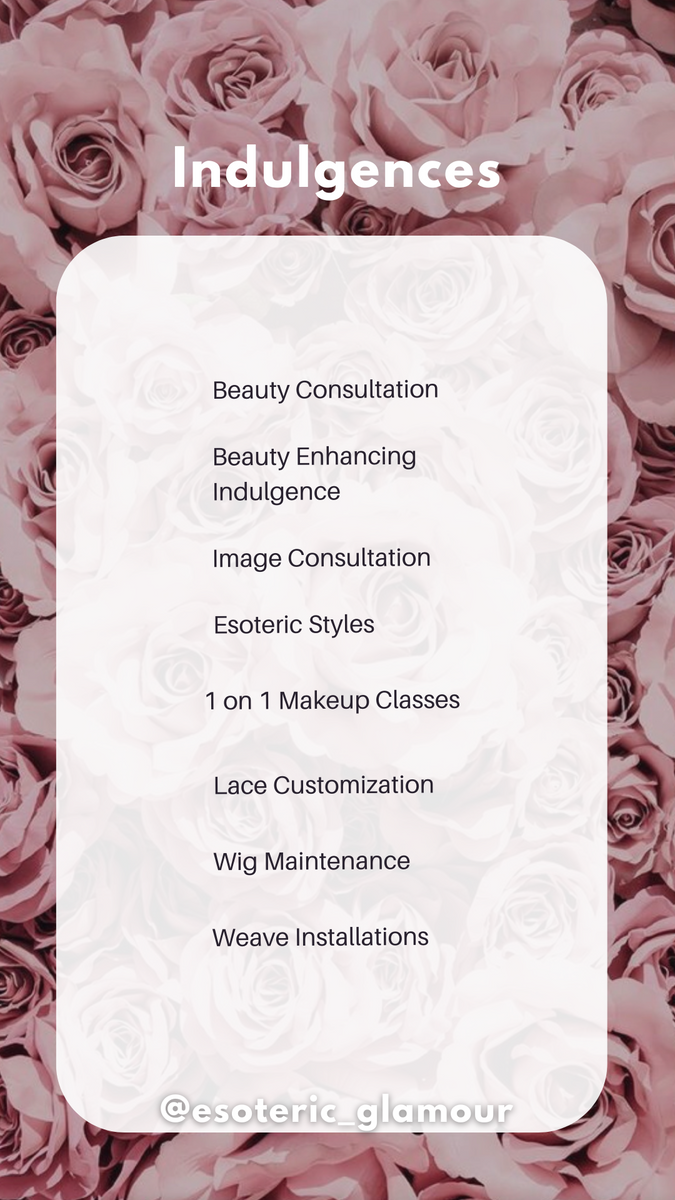 Indulgences/ Services – Esoteric Glamour